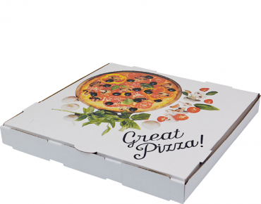 Extra Large Pizza Boxes, 15" (printed 'Great Pizza'), White - Castaway ...